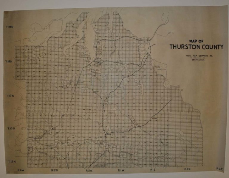 Thurston County, Washington circa 1910’s - Kroll Antique Maps
