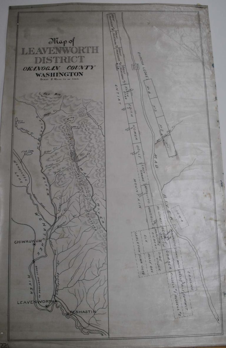 Leavenworth, Washington Mining Map circa 1890’s #1 - Kroll Antique Maps
