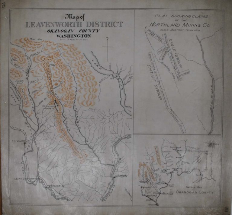 Leavenworth, Washington Mining Map circa 1890’s #2 - Kroll Antique Maps
