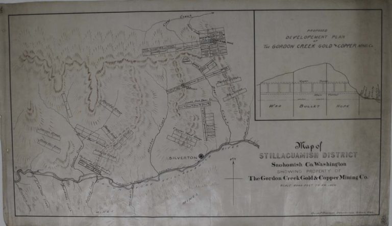 Snohomish County, Washington Mining Map circa 1890’s - Kroll Antique Maps