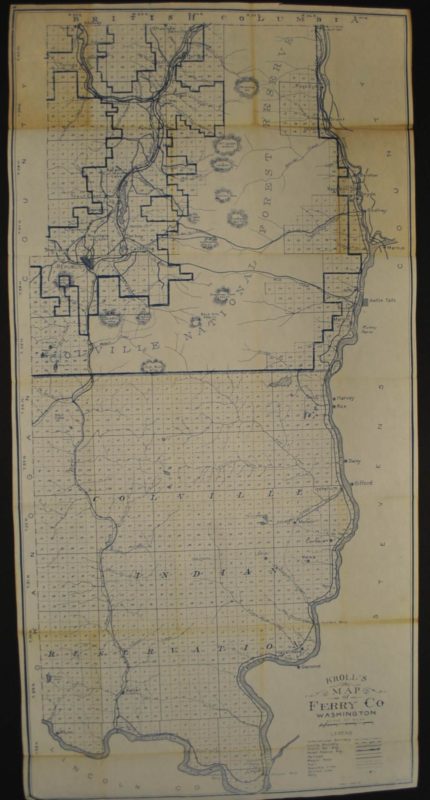 Ferry County, Washington circa 1920’s - Kroll Antique Maps