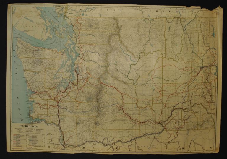 Washington State Railroad Map, 1928 - Kroll Antique Maps