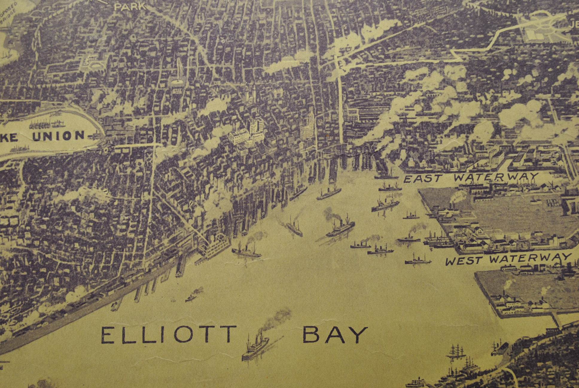 Seattle, Washington circa 1920’s - Kroll Antique Maps