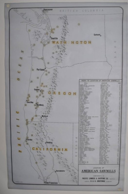 Sawmills of the West Coast, circa 1960s - Kroll Antique Maps