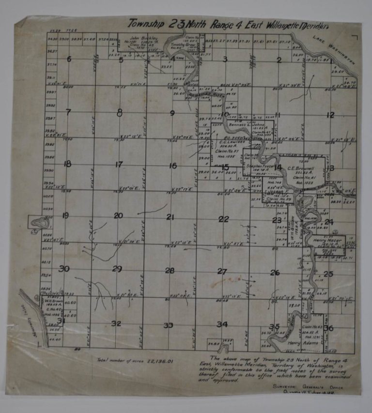 Tukwila, Washington Township Map circa 1890s - Kroll Antique Maps
