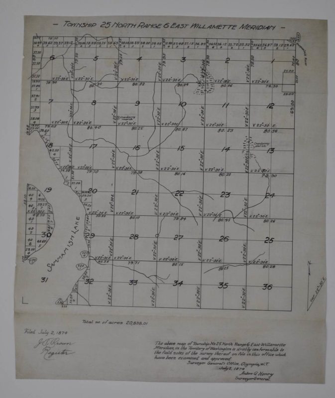 Sammamish, Washington Township Map circa 1890s - Kroll Antique Maps