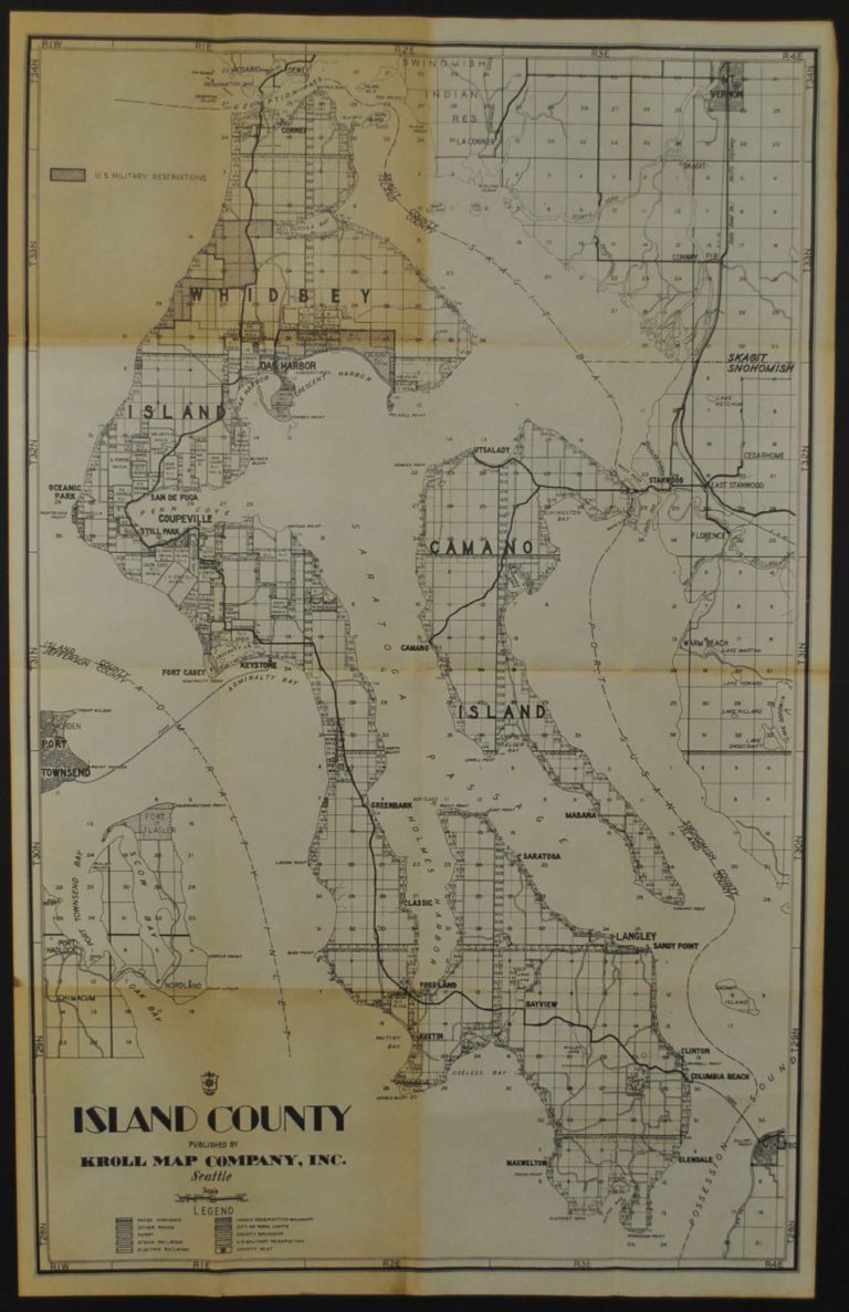 Island County, Washington circa 1920’s - Kroll Antique Maps