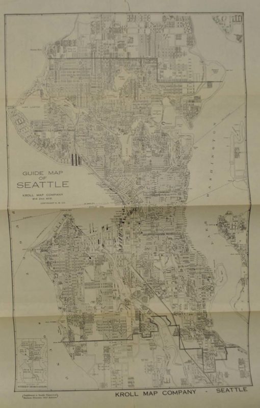 Seattle, Washington circa 1924 - Kroll Antique Maps