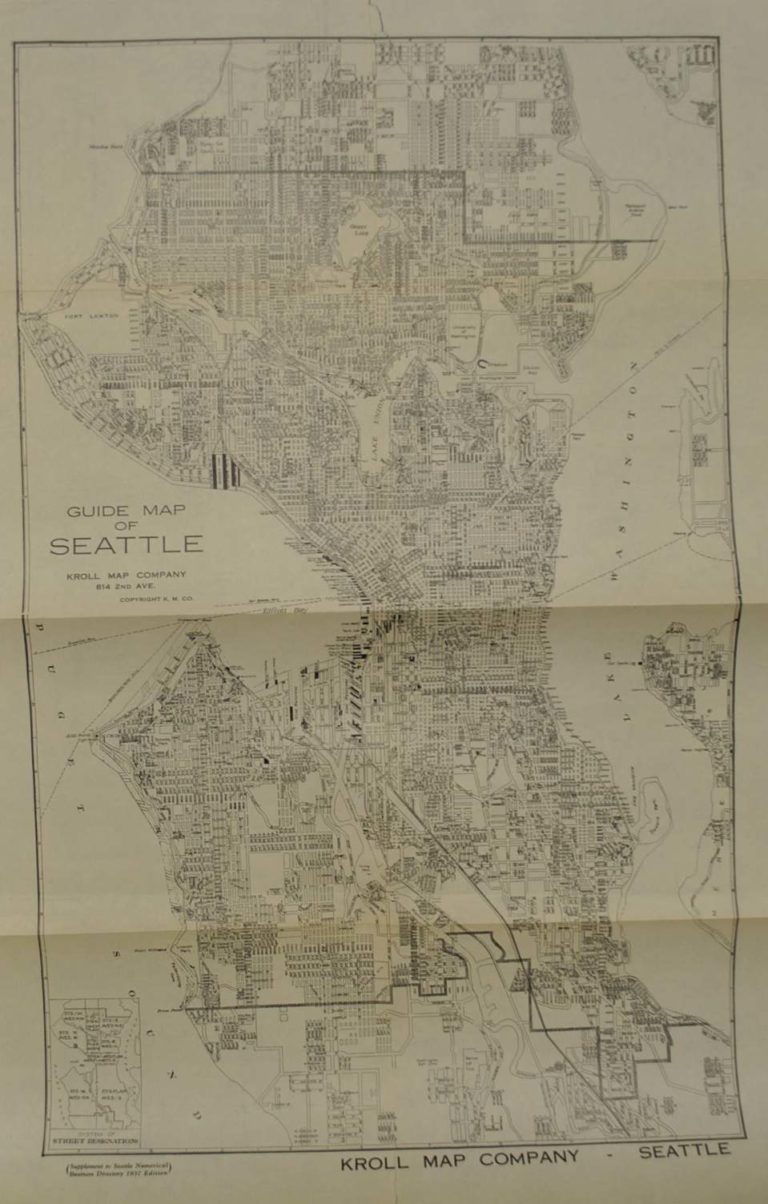 Seattle, Washington circa 1924 - Kroll Antique Maps