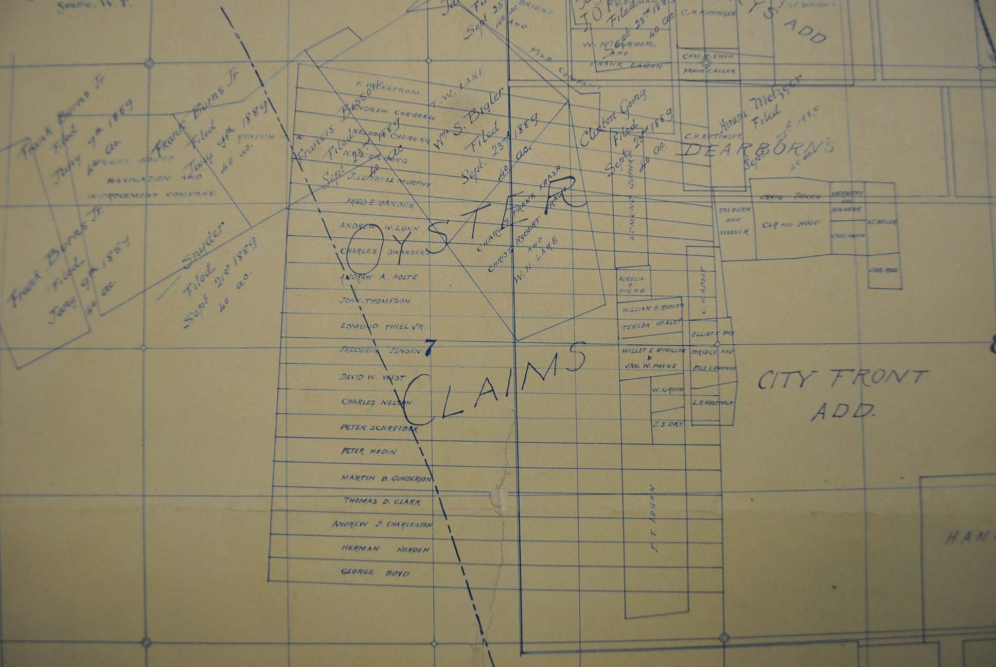 Seattle, Washington circa 1880’s - Kroll Antique Maps