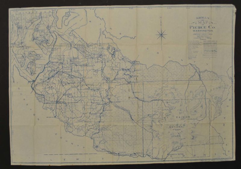 Pierce County, Washington circa 1925 - Kroll Antique Maps