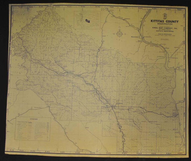 Kittitas County, Washington circa 1950’s - Kroll Antique Maps