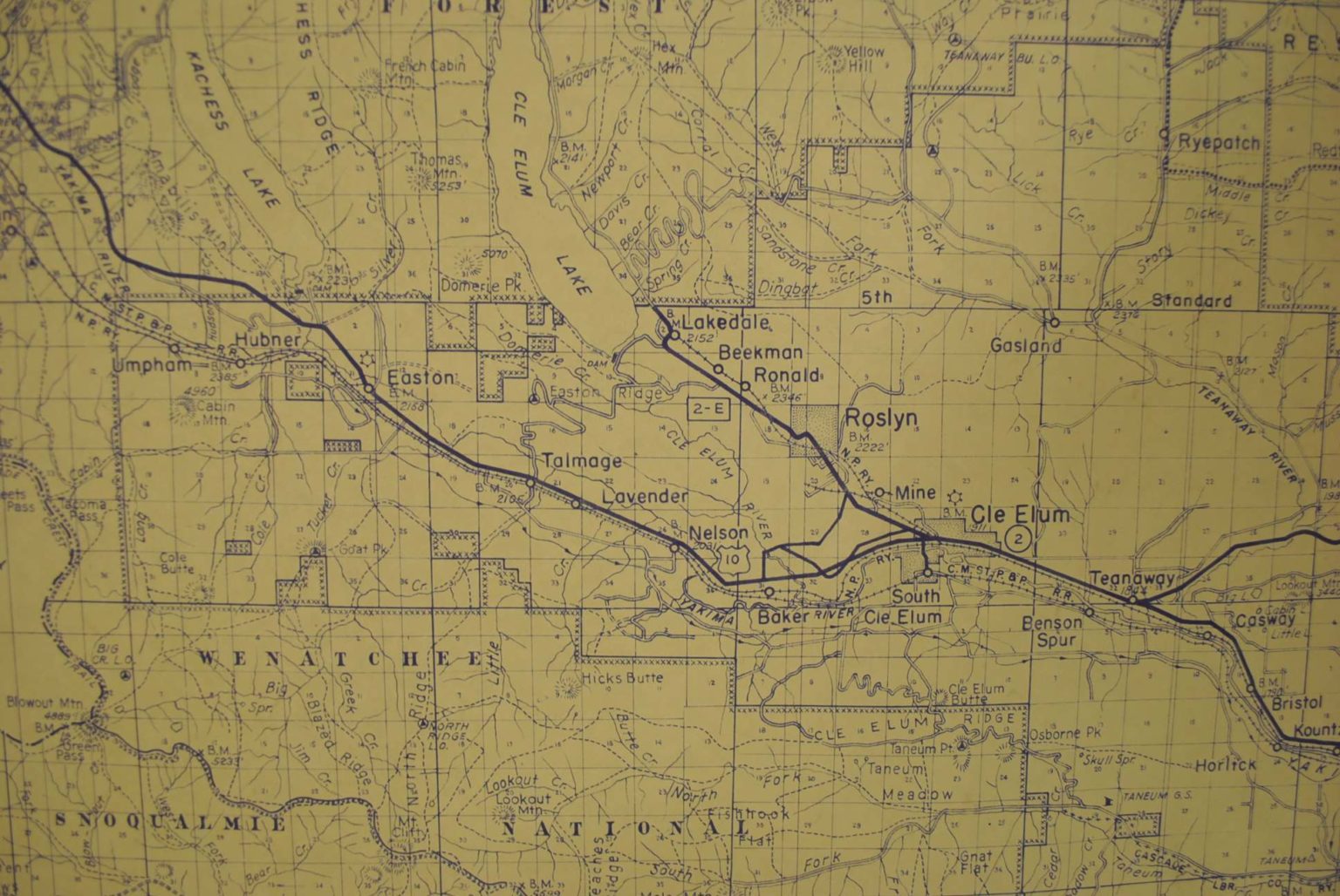 Kittitas County, Washington circa 1950’s - Kroll Antique Maps