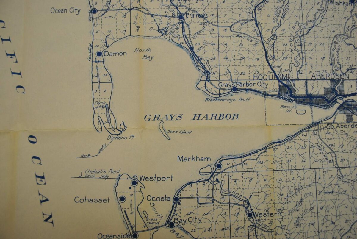 Grays Harbor County, Washington circa 1920’s - Kroll Antique Maps