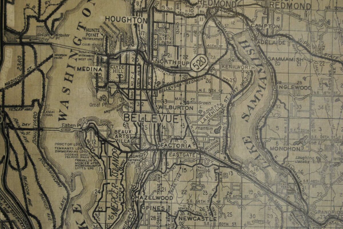 King County, Washington circa 1950’s - Kroll Antique Maps