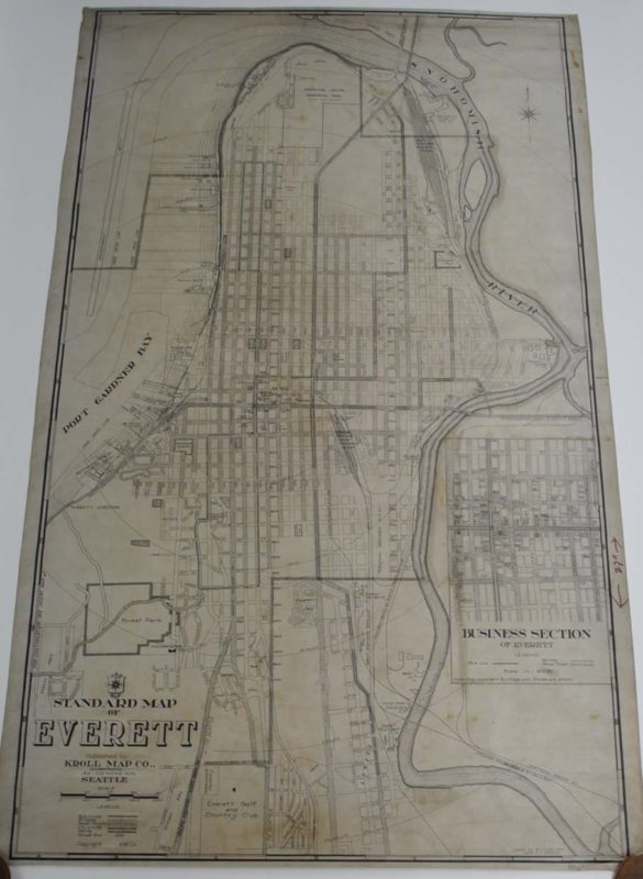 Everett, Washington circa 1920’s - Kroll Antique Maps