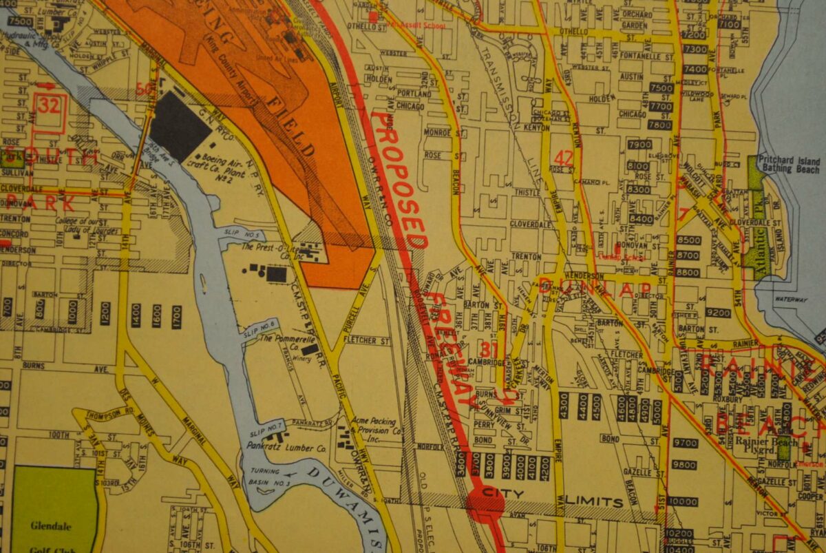 Seattle, Washington circa 1950 - Kroll Antique Maps