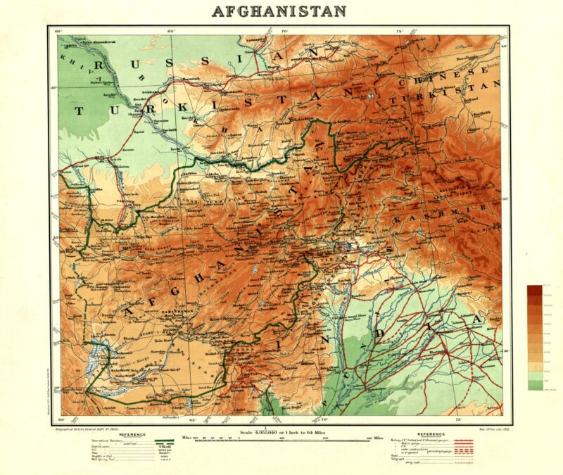 Afghanistan 1912 - Kroll Antique Maps