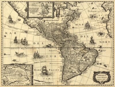 Americas 1642 (North America and South America) - Kroll Antique Maps