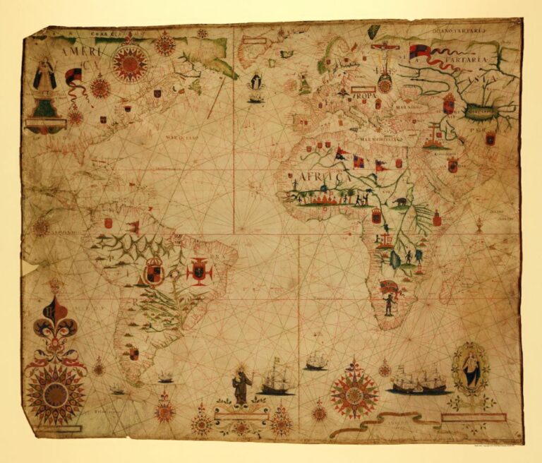 World 1633 (portolan chart) - Kroll Antique Maps
